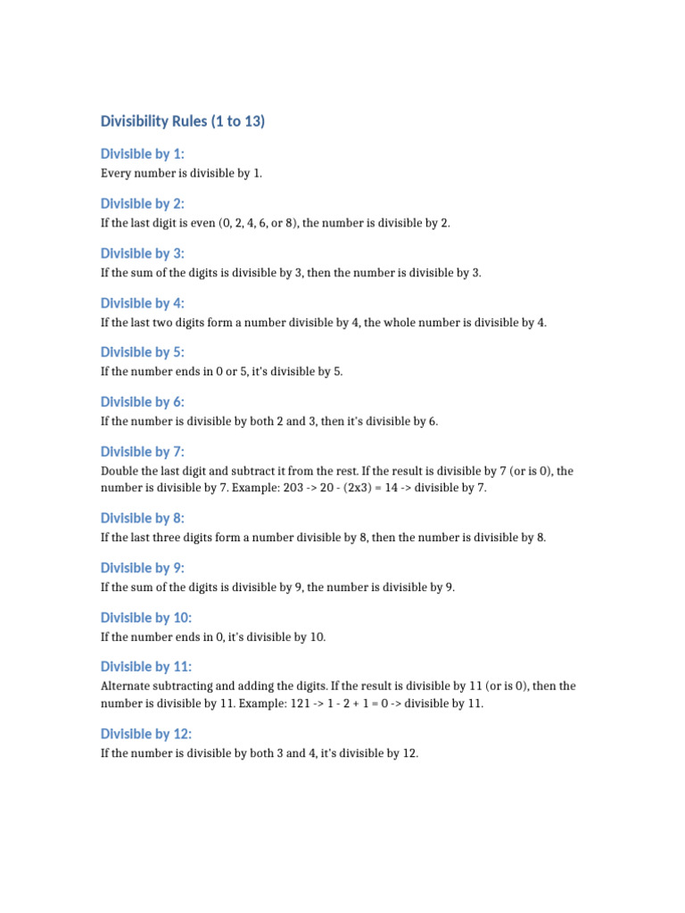 Divisors of 121 Explained | PDF