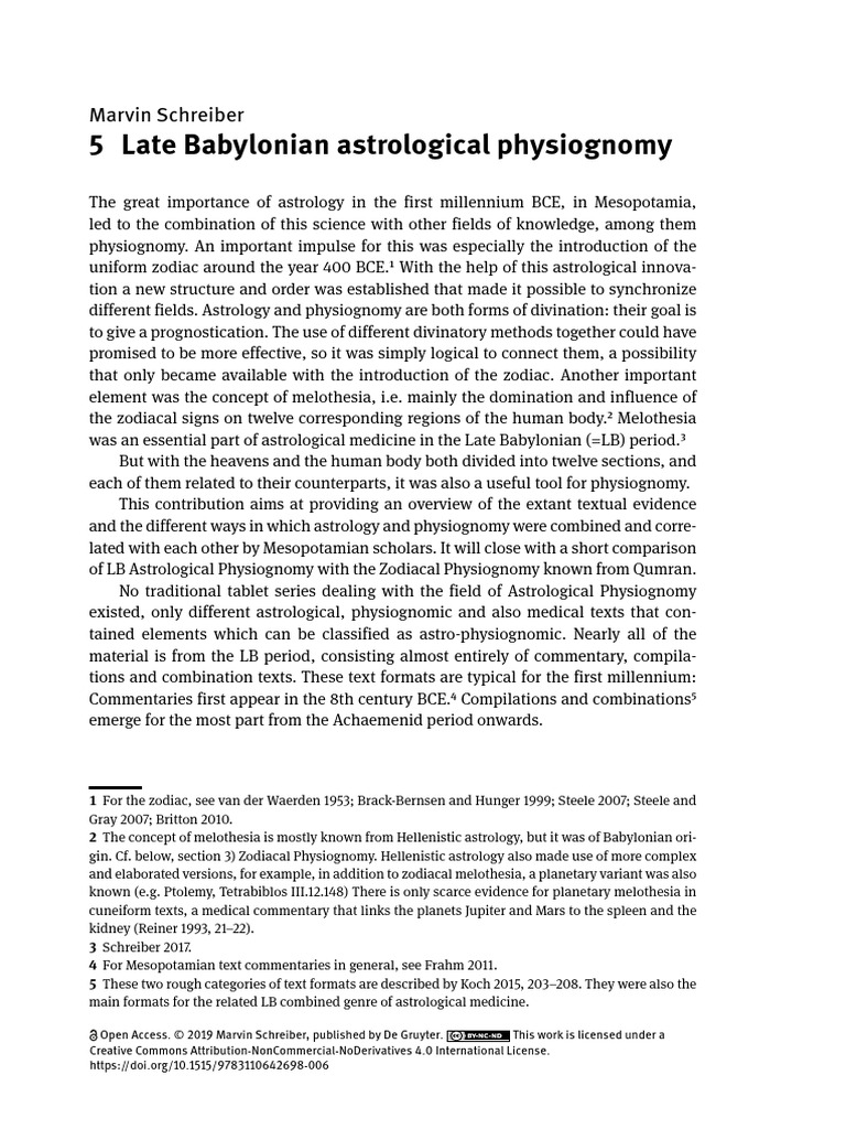 5 Late Babylonian Astrological Physiognomy | PDF | Zodiac | Astrological Sign