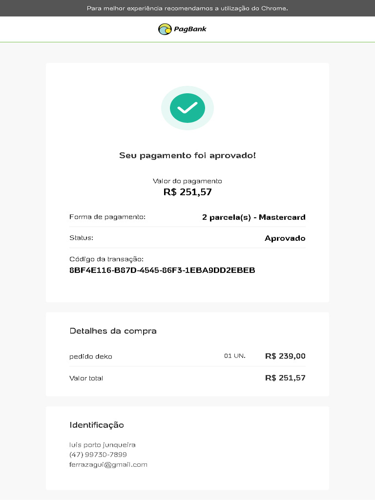 Comprovante Pagbank | PDF