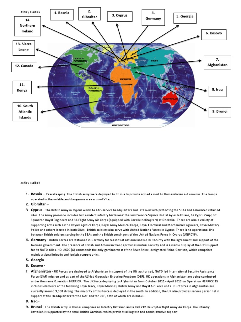 The Overseas Deployment Map Ashley R | PDF | British Army | Battalion