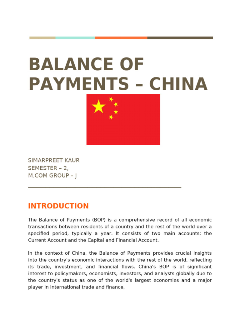 Balance of Payments (China) | PDF | Exchange Rate | Renminbi