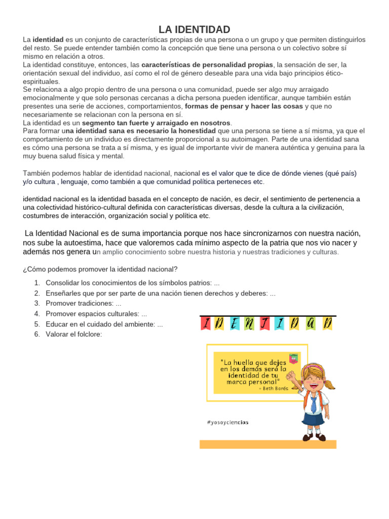 Valor La Identidad | PDF