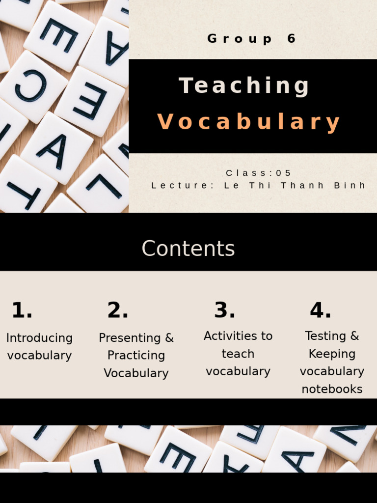 Group 6-Teaching Vocabulary | PDF | Vocabulary | Word