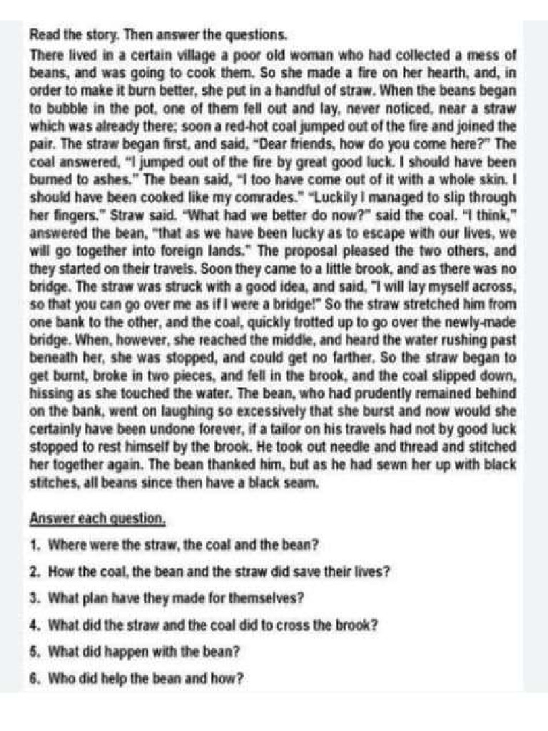 English Unseen Passage Worksheet | PDF