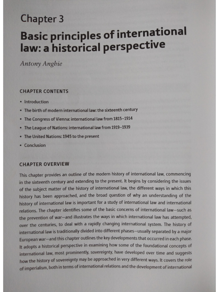Cali - Chap. 3 - Basic Principles of International Law, A Historical ...