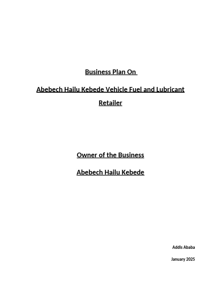 Business Plan for Lubricant Retailing | PDF | Motor Oil | Pricing