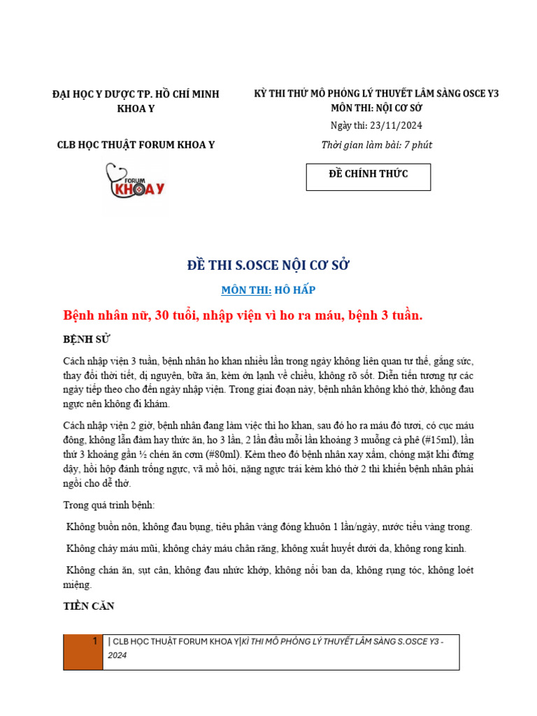 OSCE-Y3-ĐỀ-NỘI-HÔ-HẤP-LẦN-1 | PDF