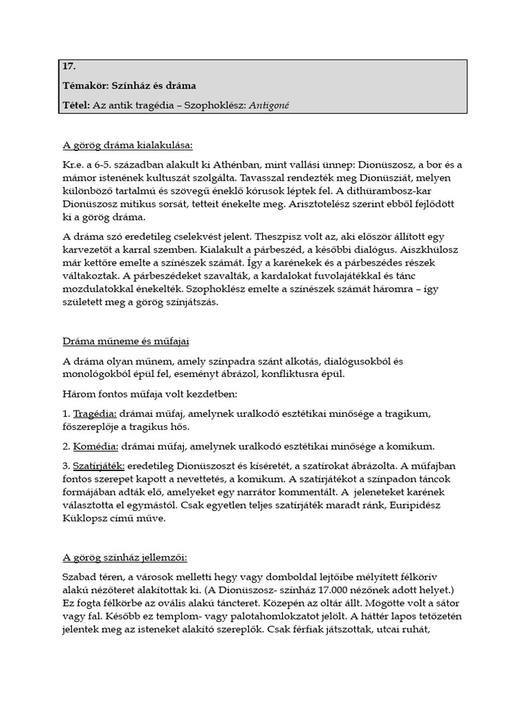 Irodalom Szophoklész | PDF