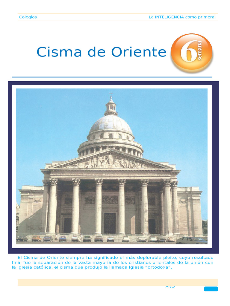 Sem 6 - Cisma de Oriente | PDF | Iglesia ortodoxa oriental | Patriarca