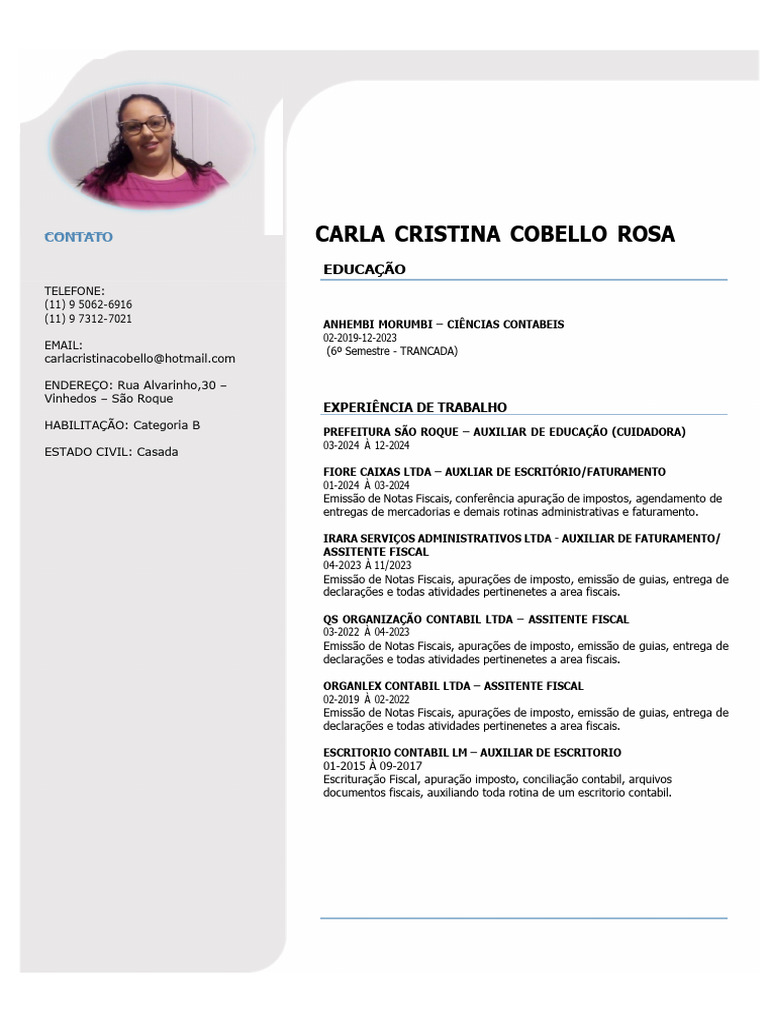 Currículo Carla | PDF