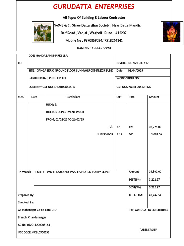 Gserio 117 E1 Bill | PDF