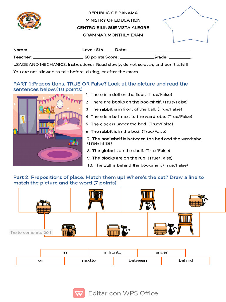 Grmmar Monthly EXAM 5-3quaterly-2024 | PDF | Languages | Foreign ...