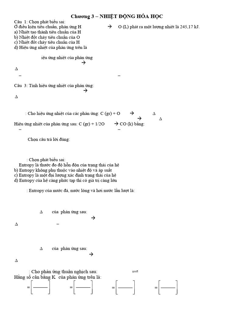Bai Tap Trac Nghiem HDC Chuong 3 - 5 | PDF