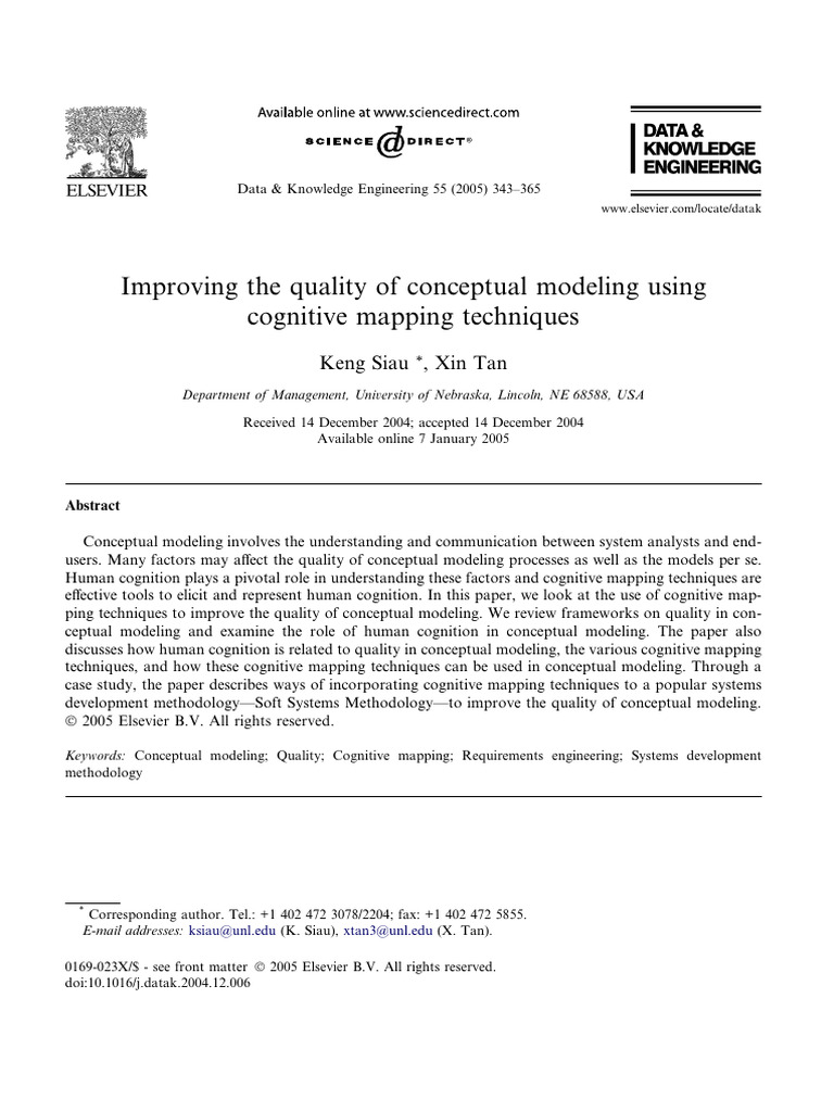 Improving The Quality of Conceptual Modeling Using Cognitive Mapping Techniques | PDF ...