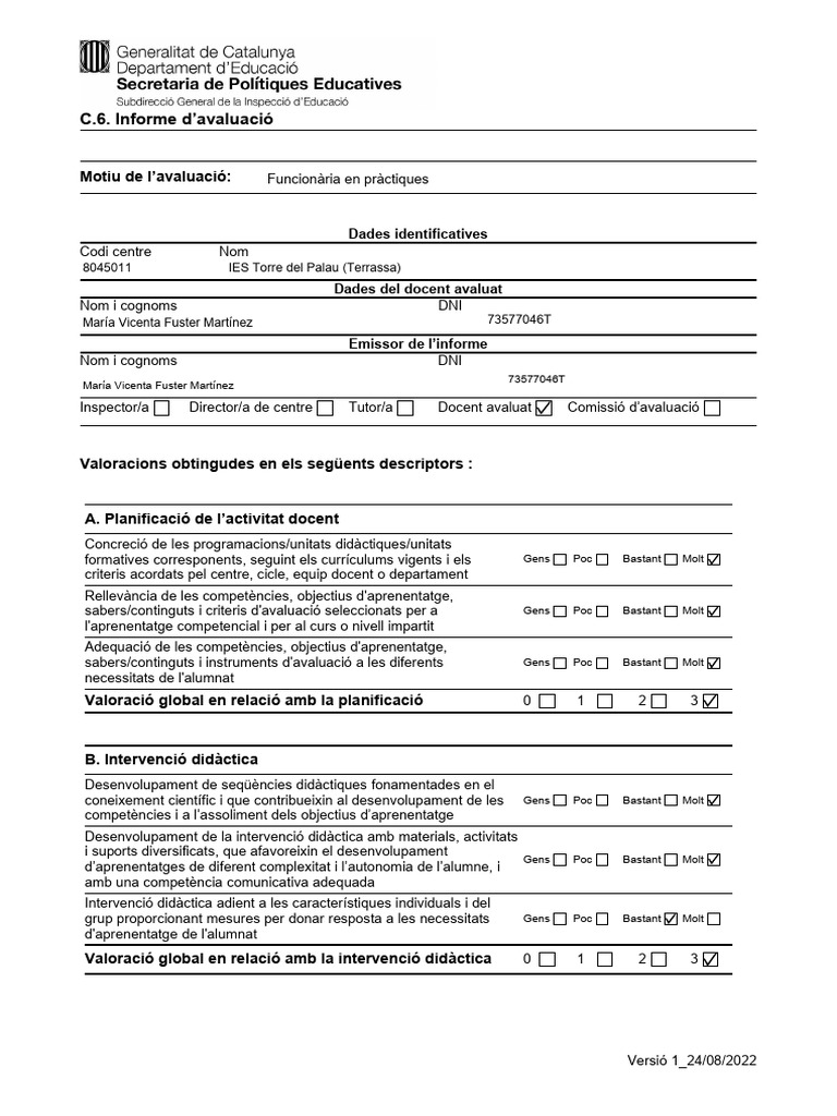 Pauta observacio amb indicadors i criteris | PDF