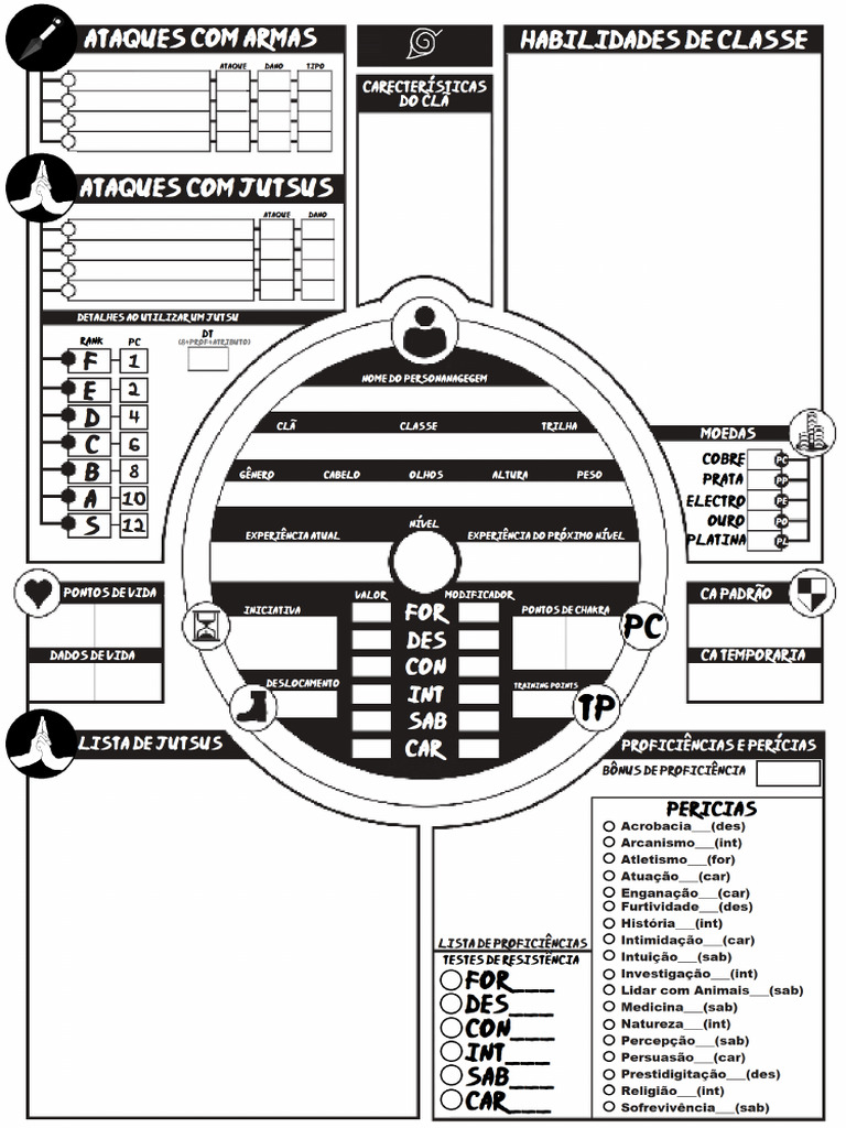 Ficha para Naruto RPG XI | PDF