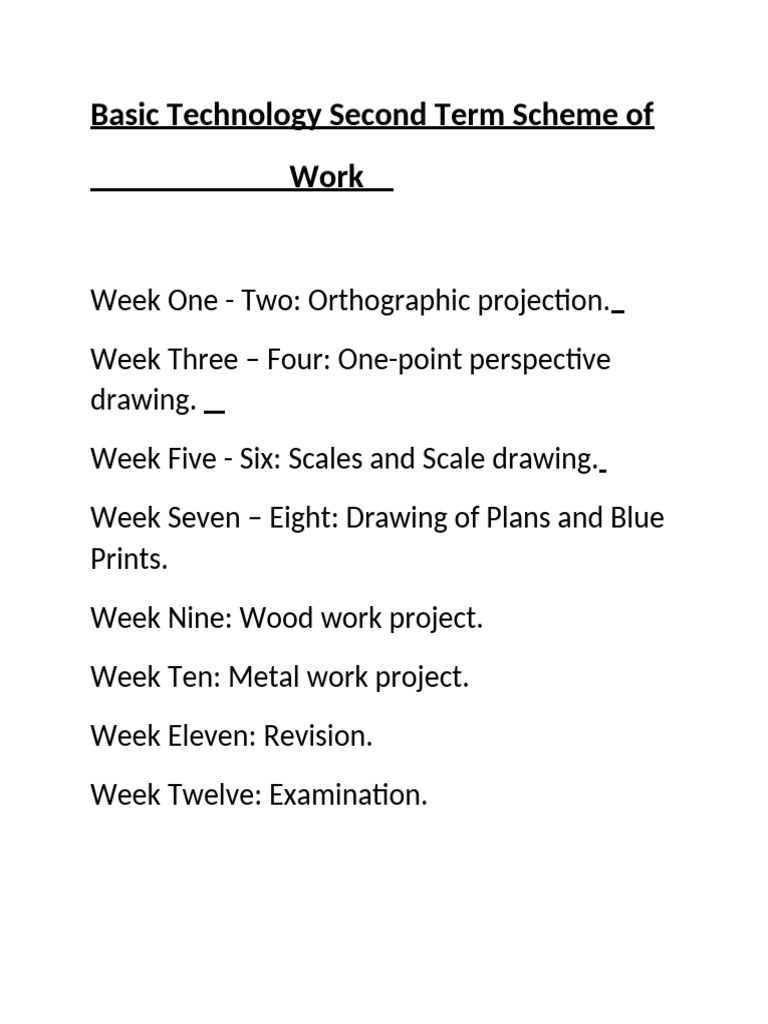 Basic Technology Scheme for JSS 1 & 2 | PDF
