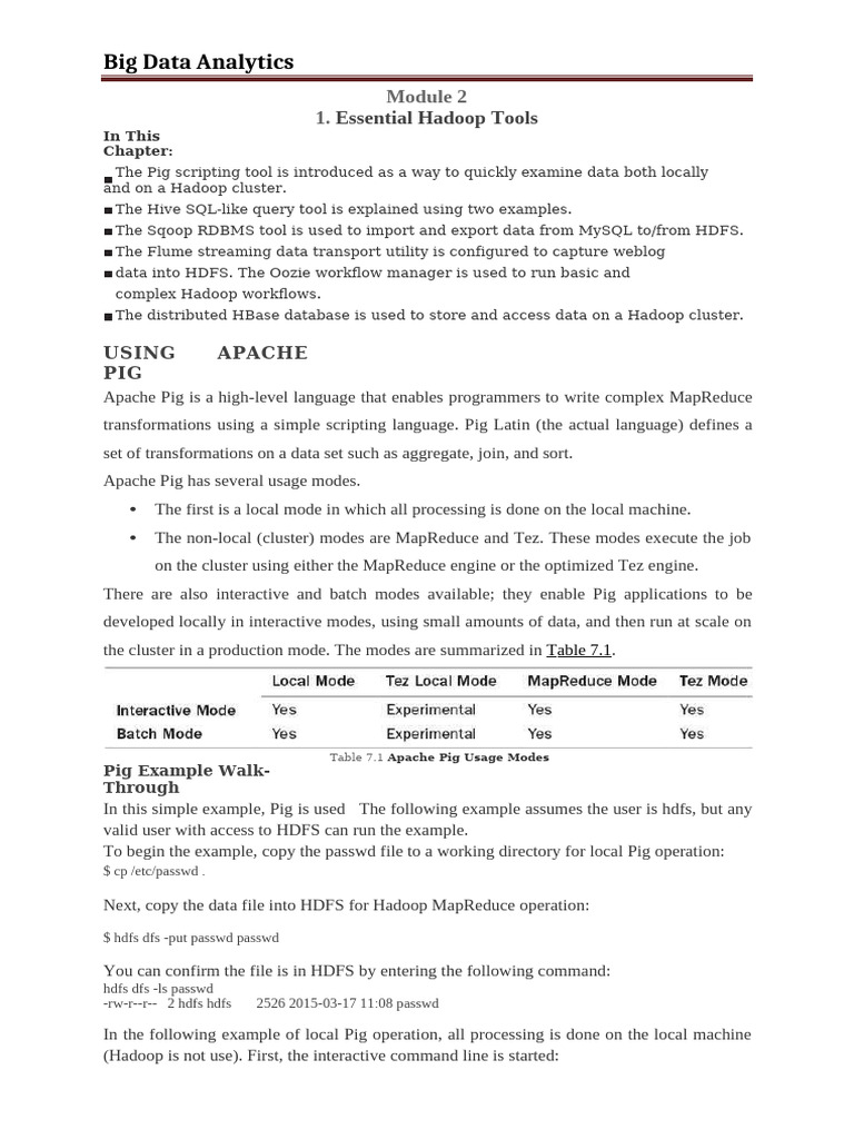 BIG DATA Module 2 FINAL SMI | PDF | Apache Hadoop | Databases