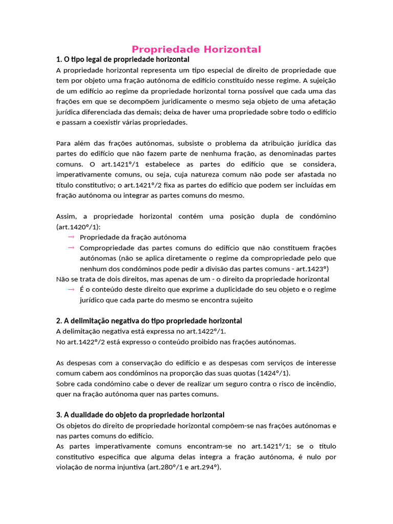 Entenda a Propriedade Horizontal e Seus Aspectos | PDF | Condomínio ...