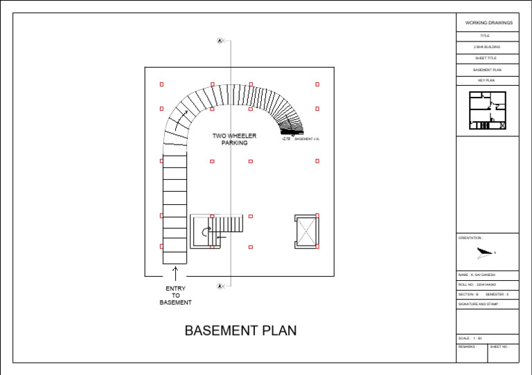 Basement Plan for 2 BHK Building | PDF