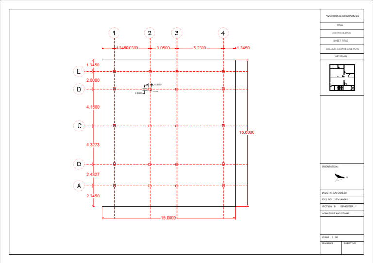 Column Centre Line Plan | PDF