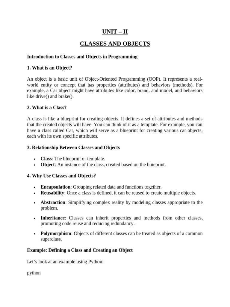 Understanding Classes and Objects in OOP | PDF | Class (Computer Programming) | Object Oriented ...