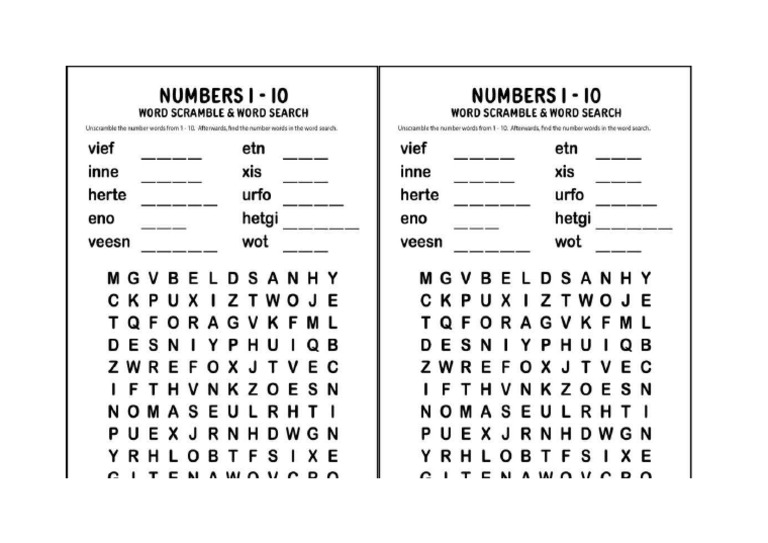 Word Search and Unscramble 3º Ano | PDF