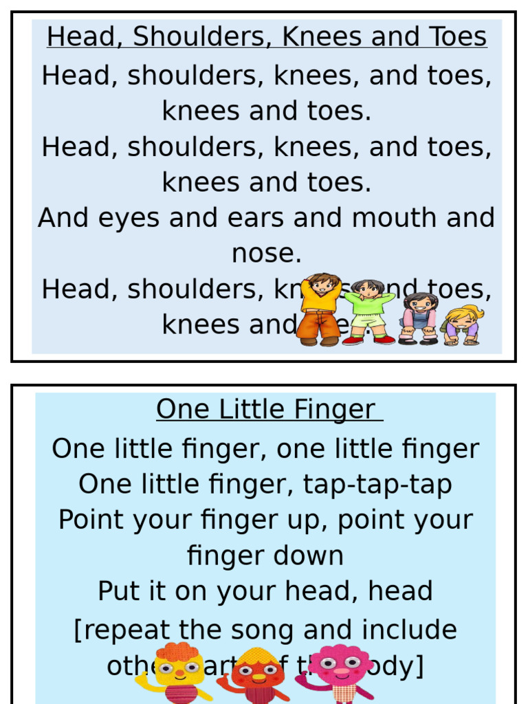 Fun Songs for Kids' Body Parts | PDF