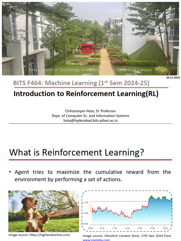 Hota ML ReinforcementLearning | PDF | Statistical Theory | Applied Mathematics