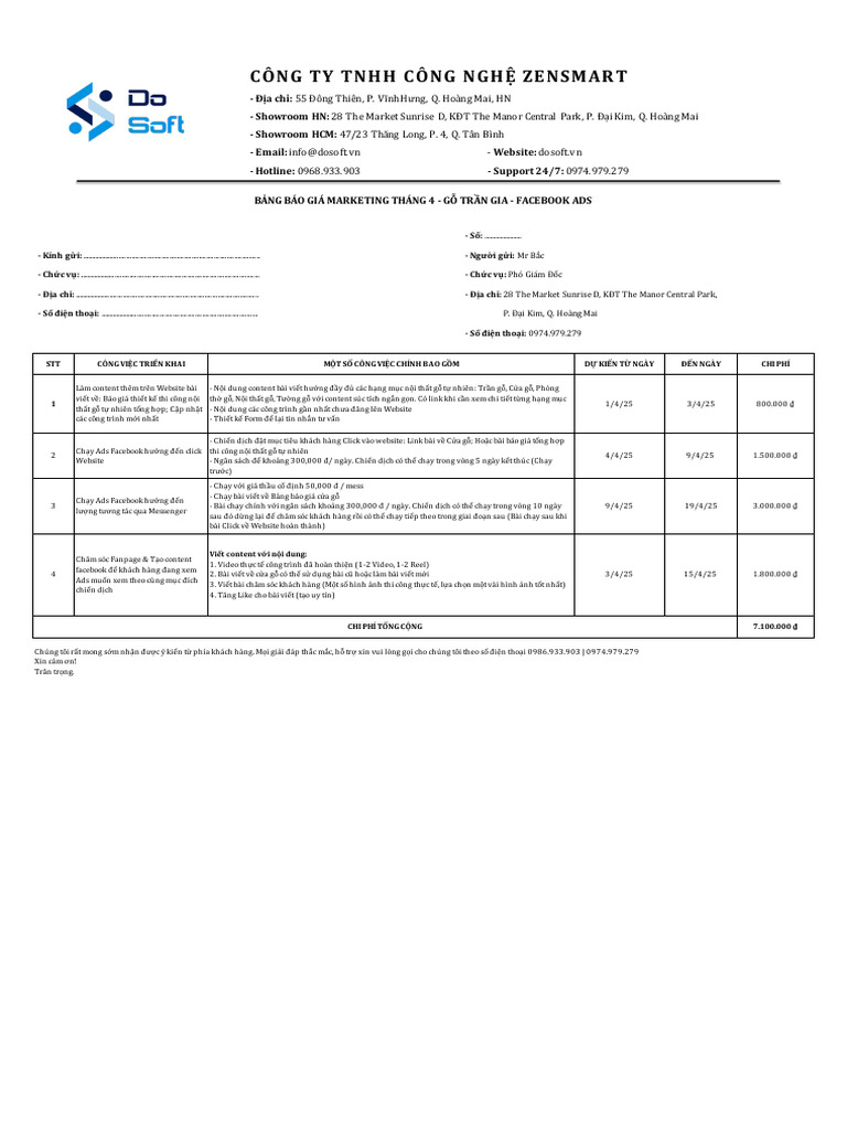 BBG Marketing Ads Tháng 4 - MR Huy - Gỗ Trần Gia | PDF