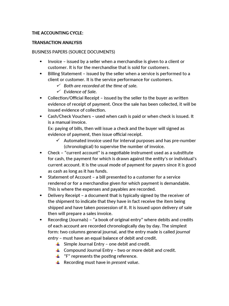 Integ Acctg The Accounting Cycle | PDF | Debits And Credits | Expense