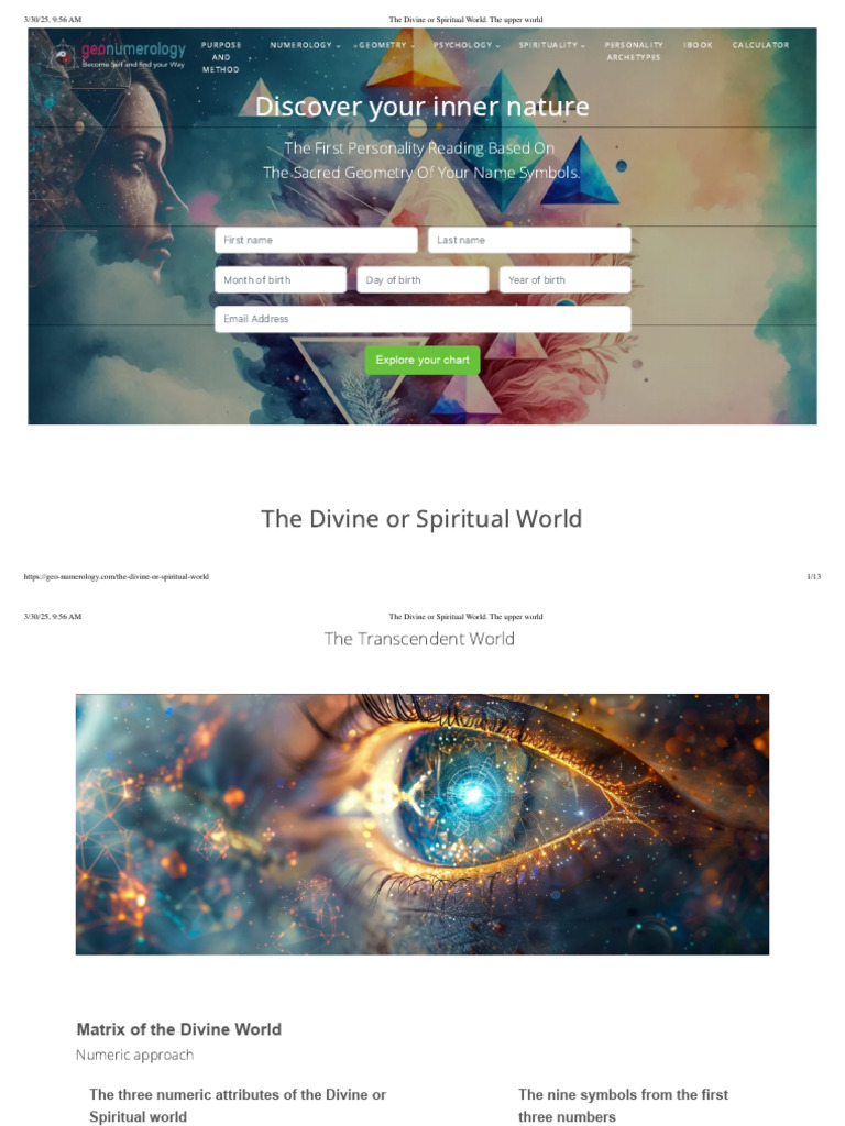 The Divine or Spiritual World. The Upper World | PDF | God The Father ...