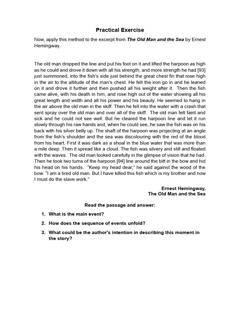Analyzing Key Passage from Hemingway | PDF