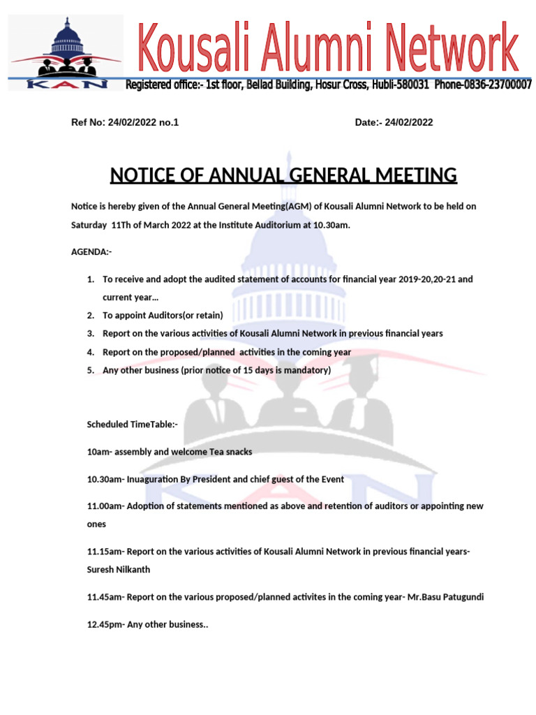 AGM Notice | PDF