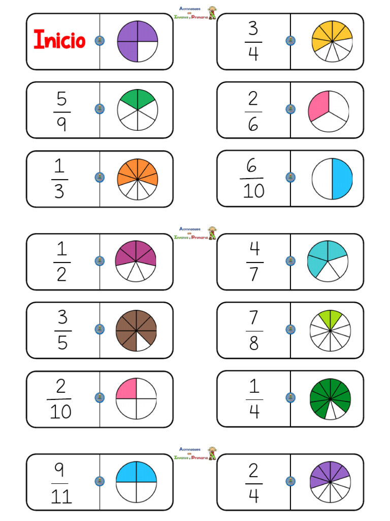 Domino Fracciones y Su Grafico | PDF