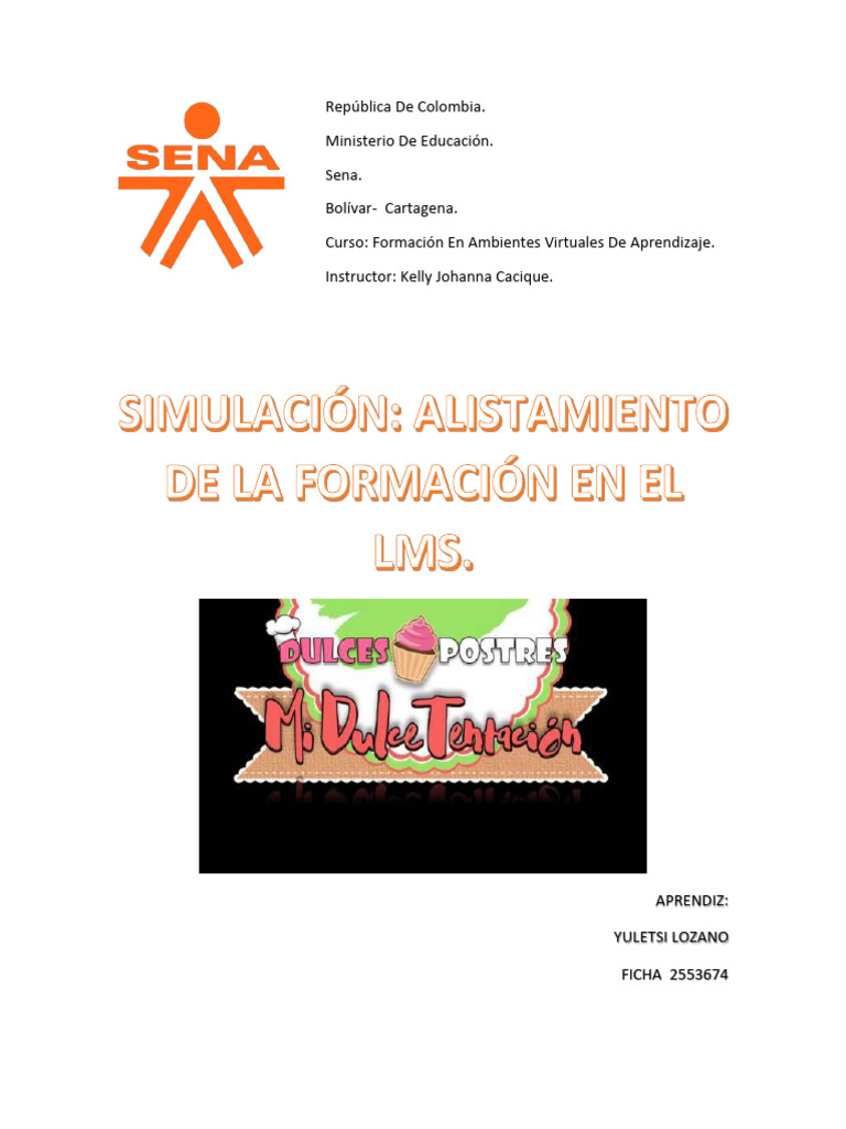 AA2-EV02 - Simulación - Alistamiento de La Formación en YULETSI LOZANO | PDF