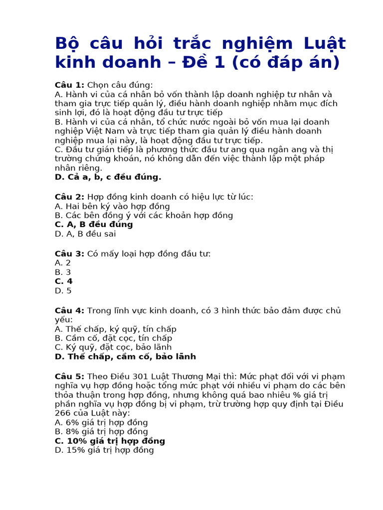 200 Câu Hỏi Ôn Tập LKD | PDF