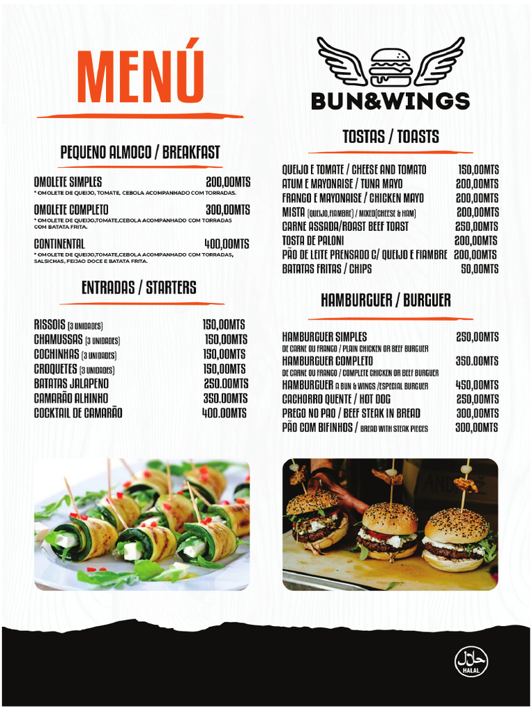 Menu Bun & Wings | PDF