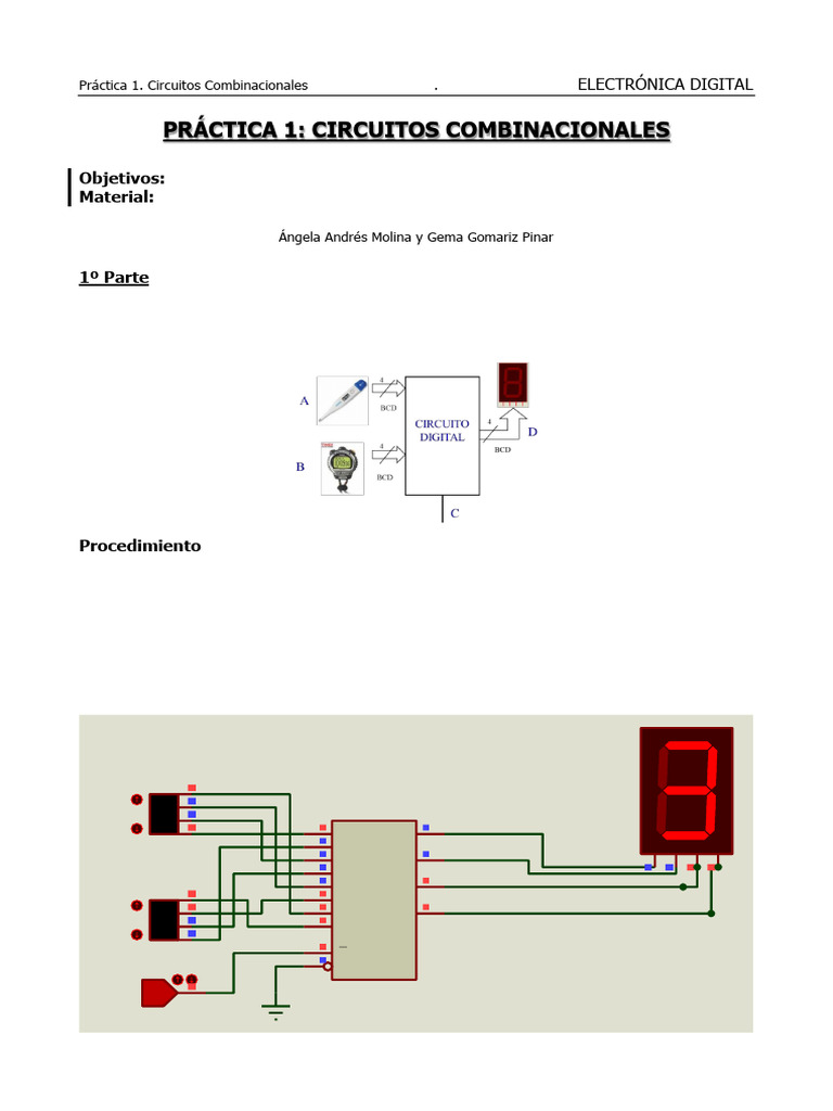 PRACTICA 1. Circuitos Combinacionales | PDF | Electrónica | Ingeniería Electrónica