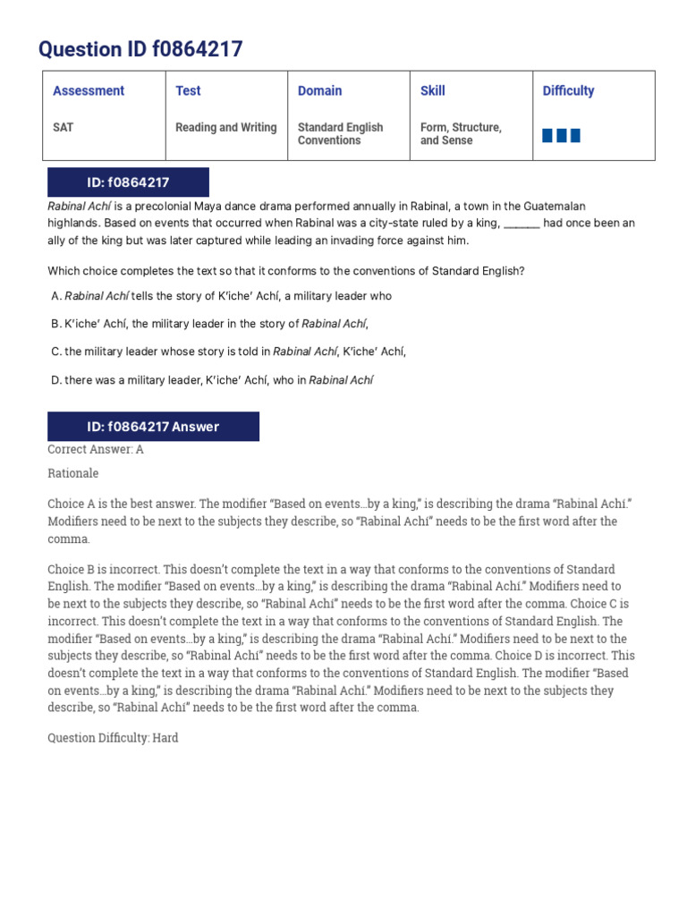 SAT Homework Reading 15 Form, Structure, and Sense 3 Answers | PDF | Grammatical Number | Grammar