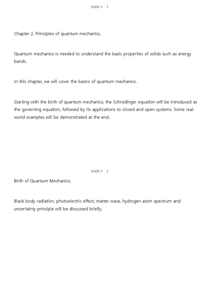 HO3-1 - Week3 - Introduction To Quantum Mechanics - Script | PDF | Quantum Mechanics ...