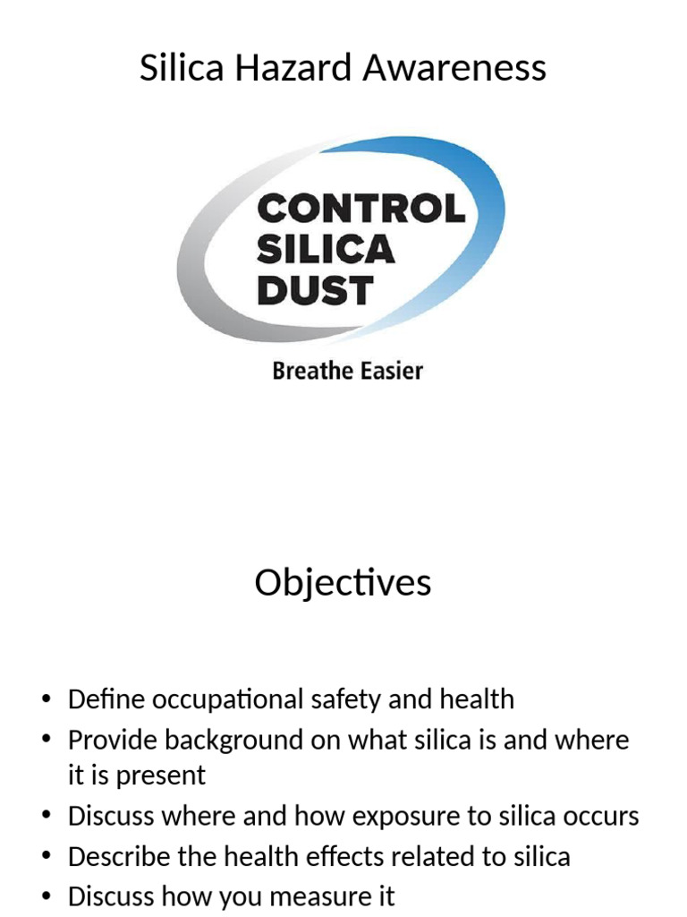 Silica Hazard Awareness | PDF | Silicon Dioxide | Silicon