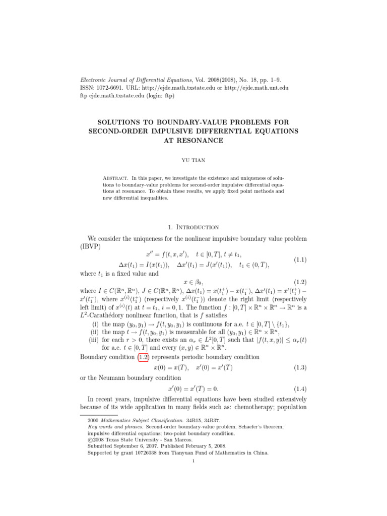 Art 2008 (Shawfers Theorem) | PDF | Boundary Value Problem | Nonlinear System