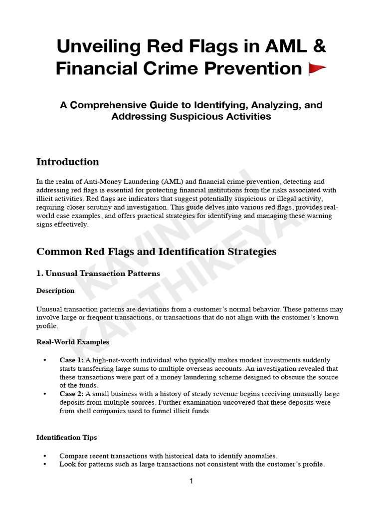 Unveiling Red Flags in AML Financial Crime Prevention 1725501262 | PDF ...