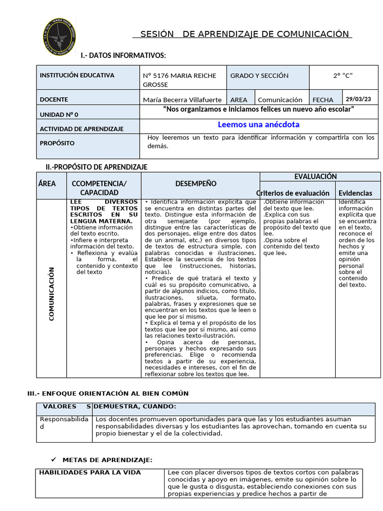 Ejemplo de Anécdota en Clase | PDF | Aprendizaje | Información