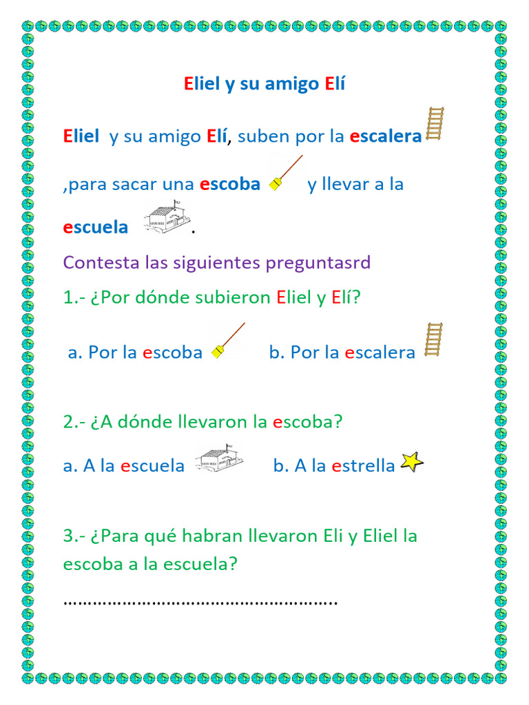 Practica La Vocal Ee | PDF