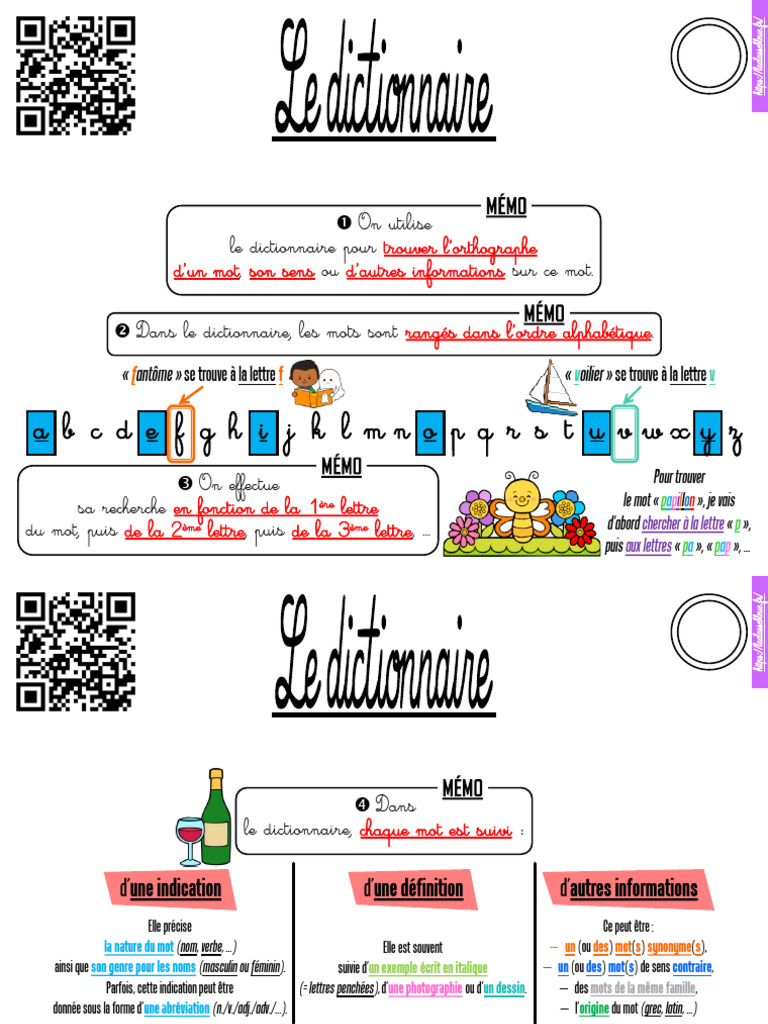 Le Dictionnaire et le Vocabulaire CM1-CM2 | PDF | Dictionnaire | Genre ...