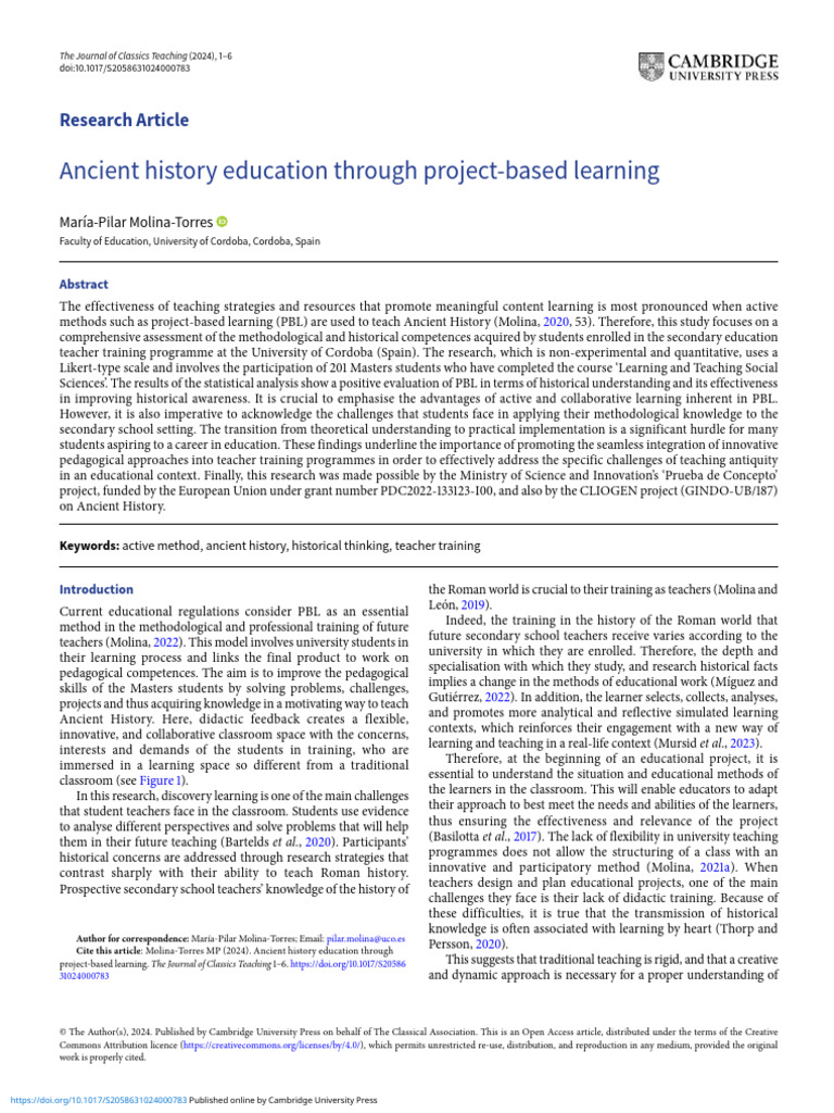 ancient-history-education-through-project-based-learning | PDF ...