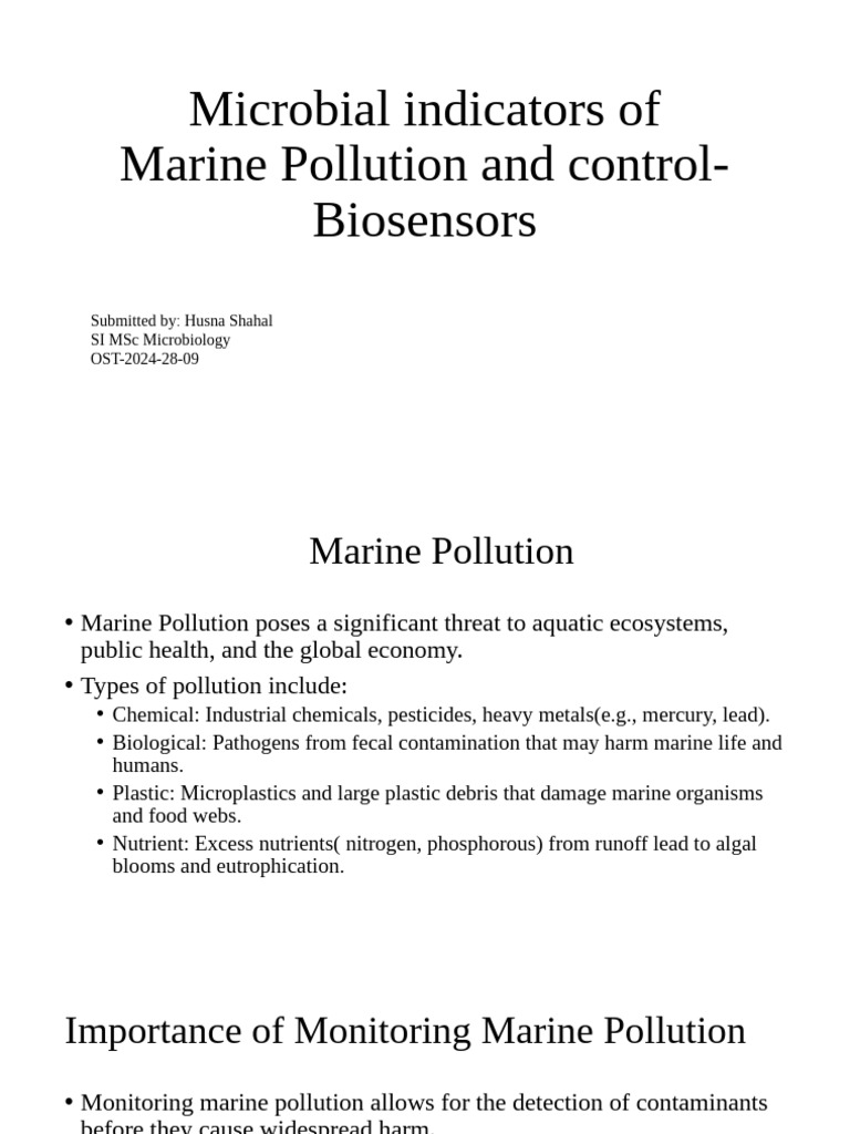 Microbial Indicators of Marine Pollution and Control-Biosensors | PDF ...
