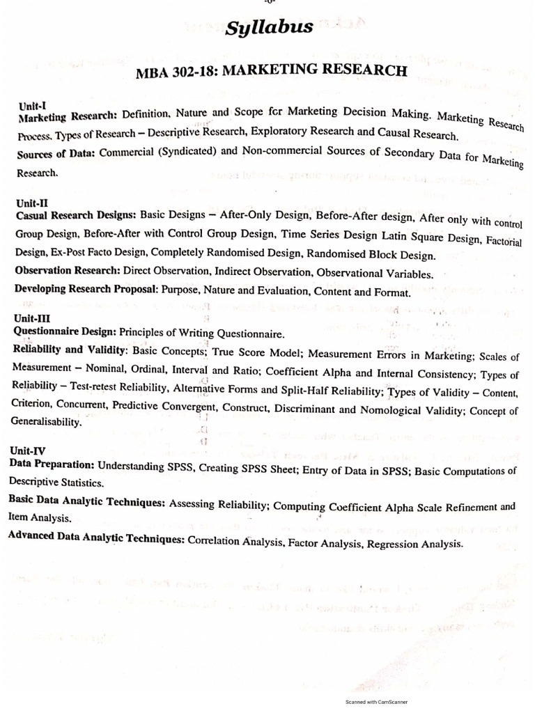 Unit 1 Marketing Research | PDF